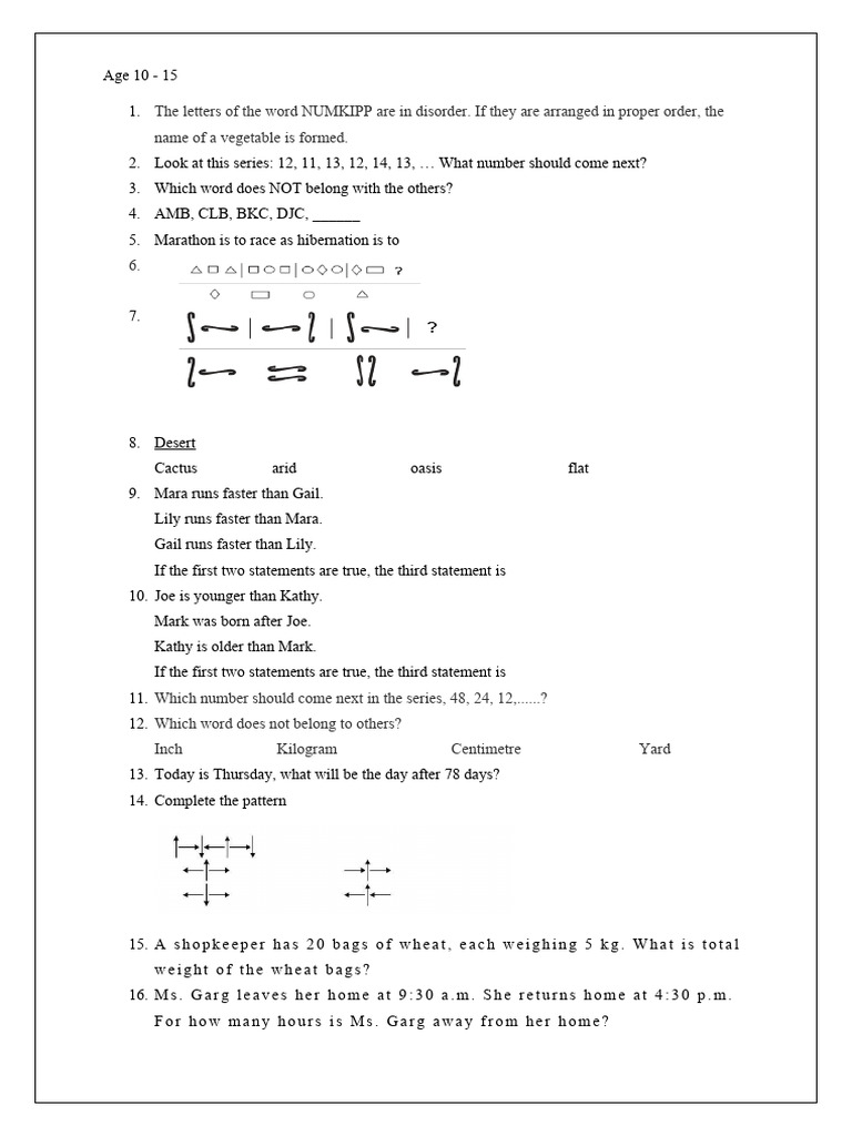 Logical Reasoning Test | PDF