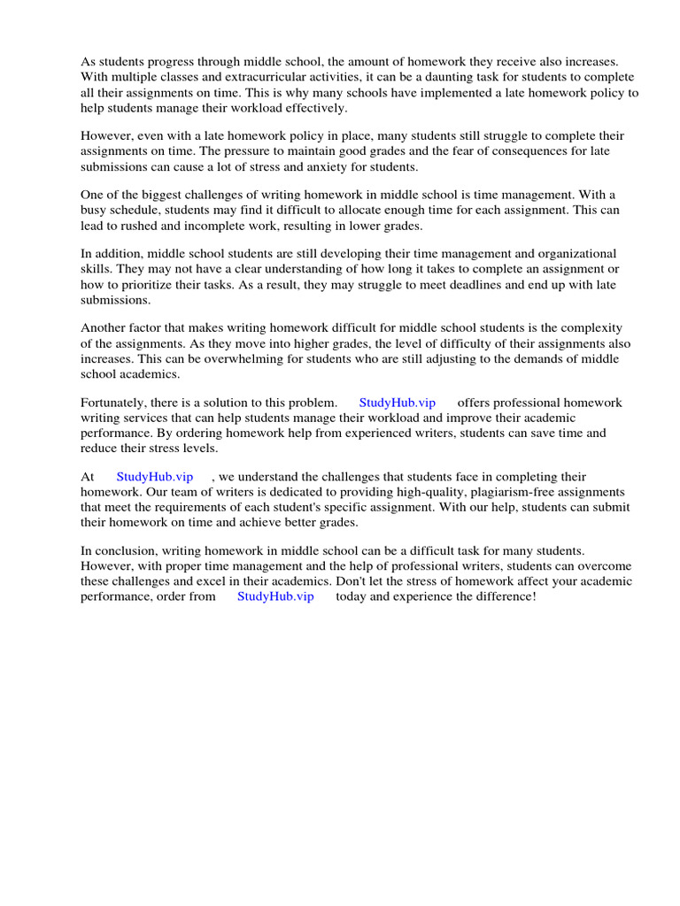 Middle School Late Homework Policy | PDF | Homework | Schools