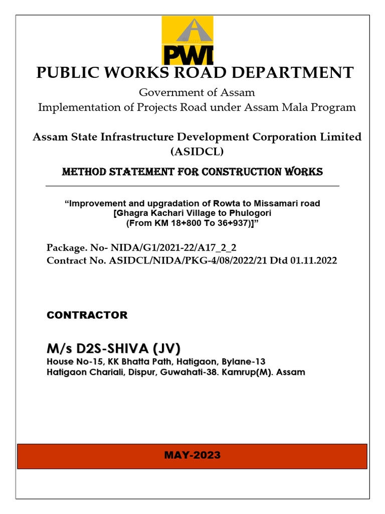 Construction Methodology Pdf Concrete Road