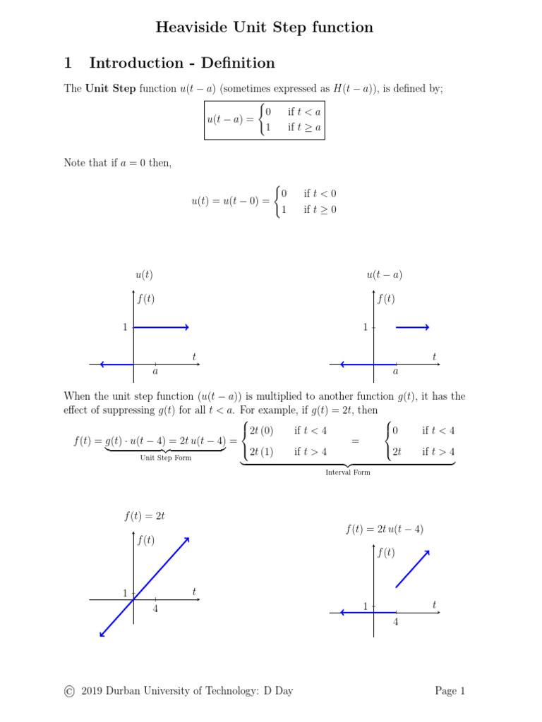 Unit Step Function | PDF | Function (Mathematics) | Mathematical Logic Unit Step Function | PDF | Function (Mathematics) | Mathematical Logic