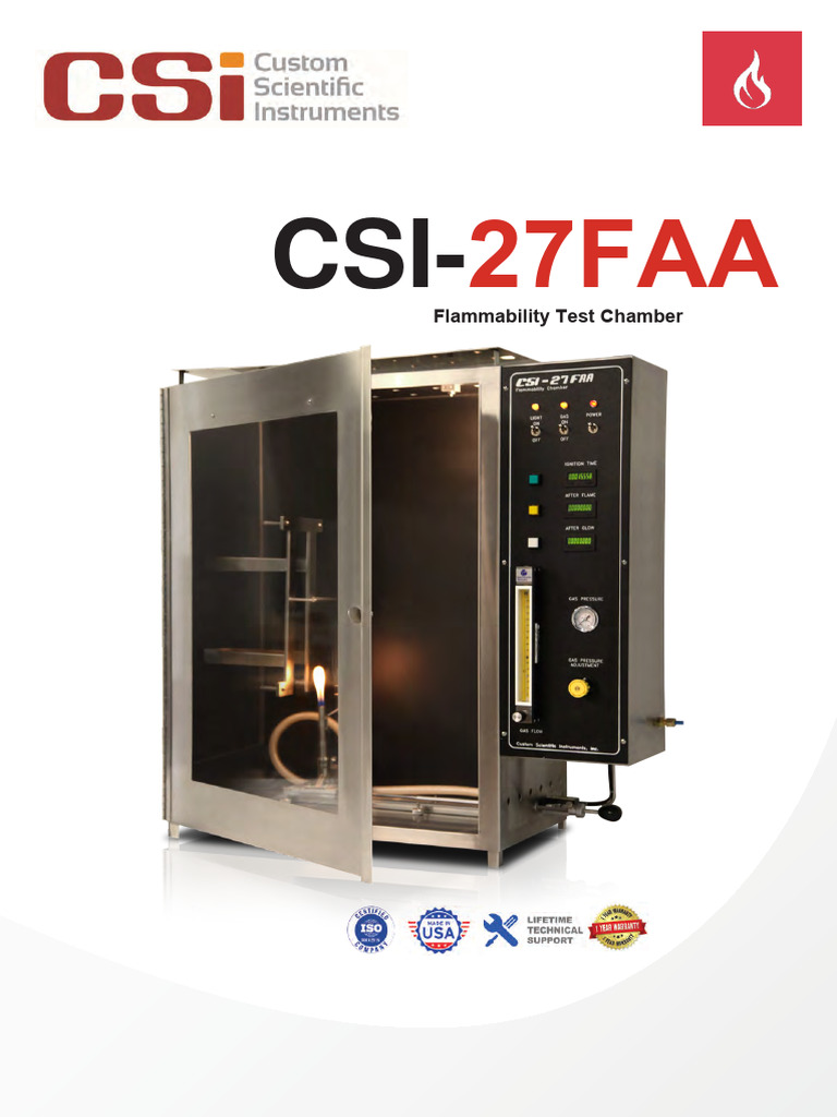 CSI-27FAA Flammability Test Chamber | PDF | Pressure Measurement | Valve