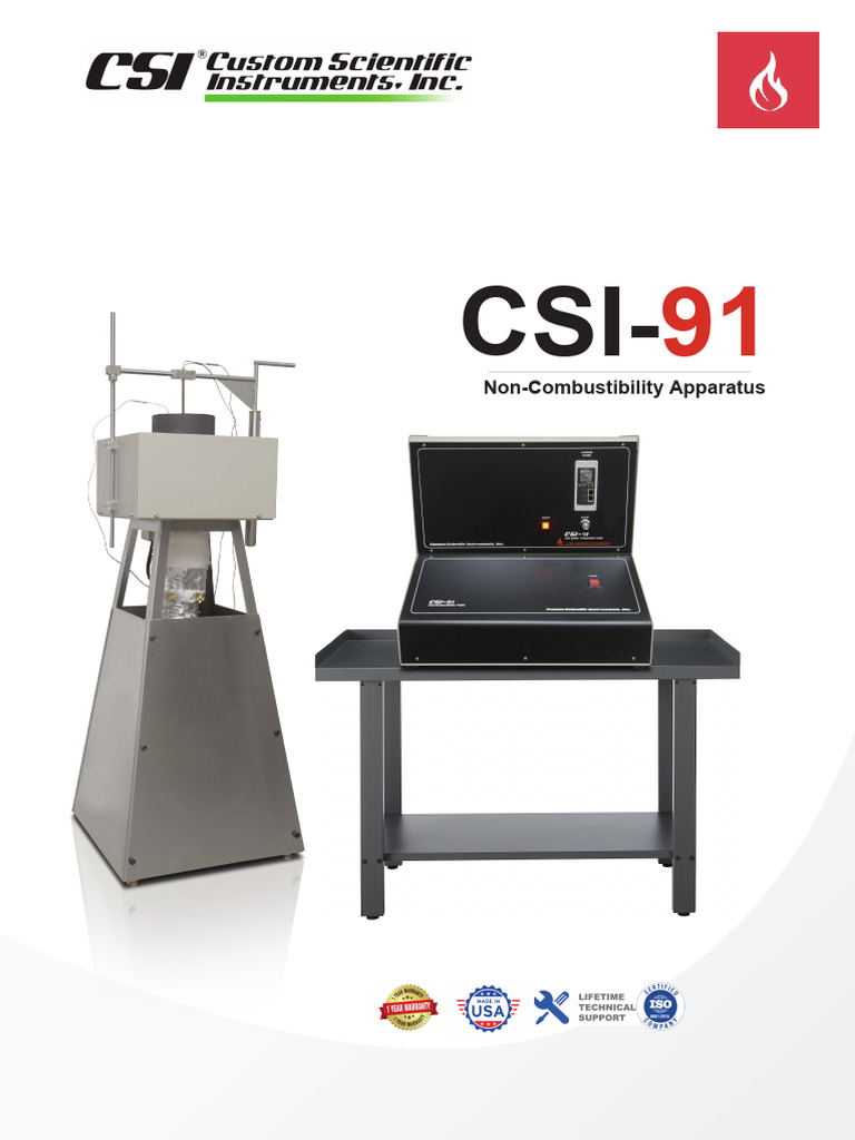 CSI-91 Non-Combustibility Apparatus Brochure | PDF | Thermocouple ...
