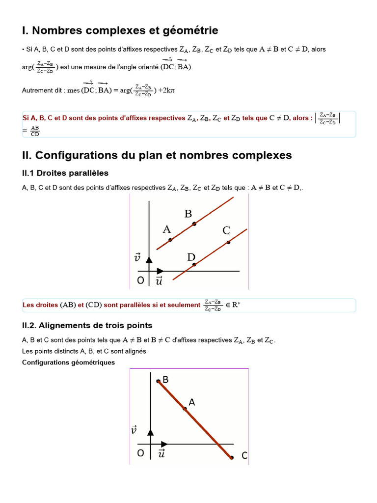 Nombres Complexes - Complexe Et Configurations Geometriques Du Plan ...