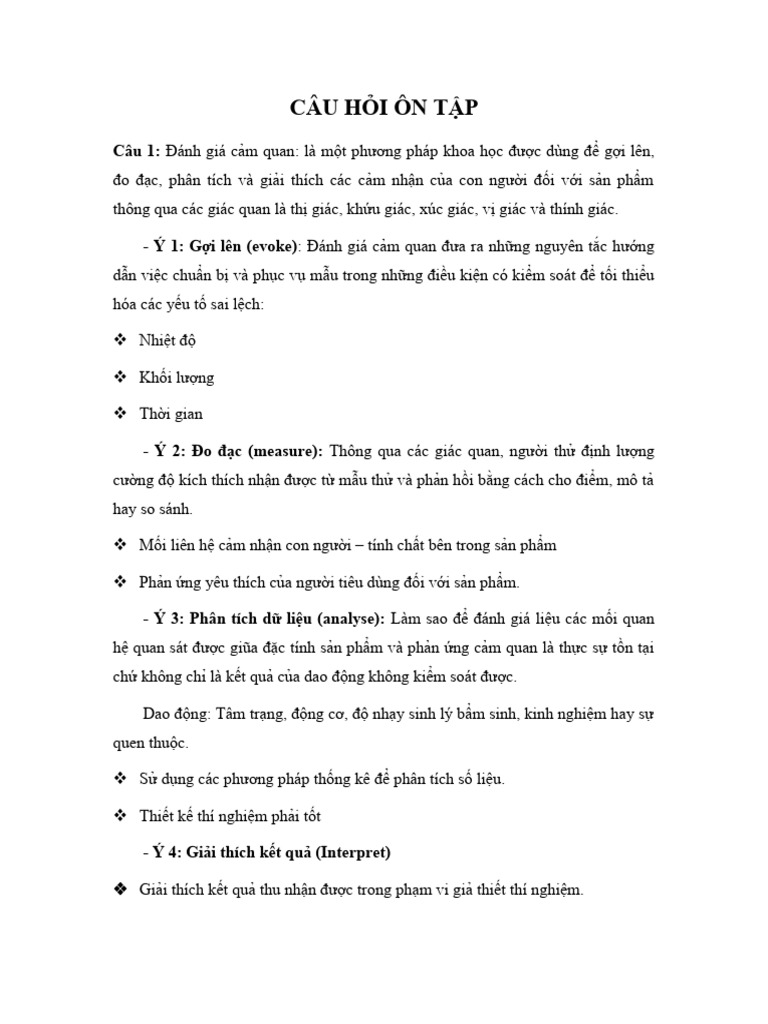Cau Hoi On Tap DANH GIA CAM QUAN NH2022 Có Đáp Án | PDF