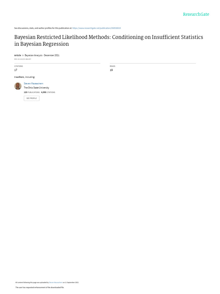 LewisMacEachernLeeBA2021 | PDF | Statistical Inference | Robust Statistics