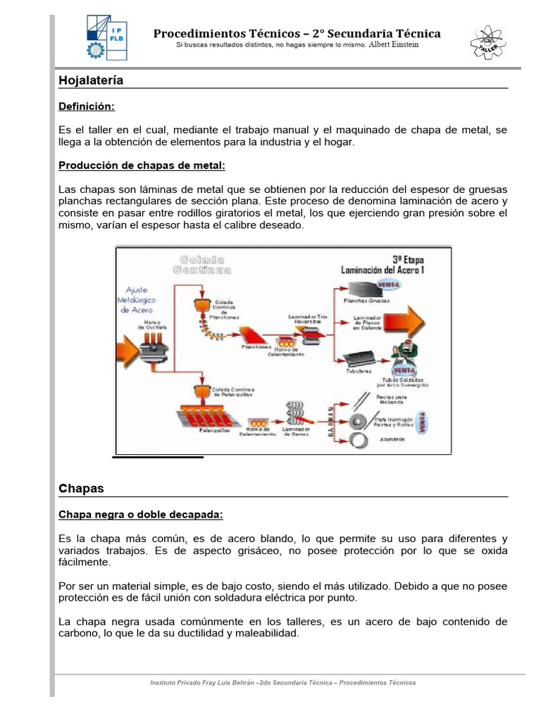 2do Secundaria - Procedimientos Técnicos Hojalata 2022 | PDF | Soldadura | Remache