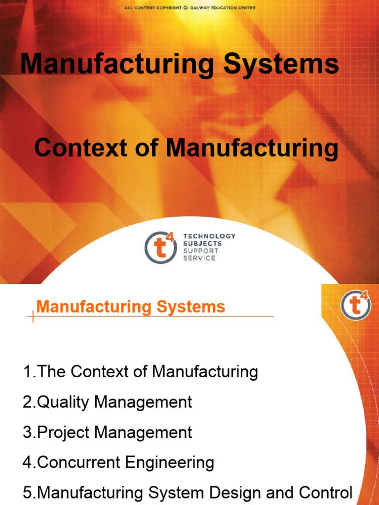 Overview of Manufacturing Systems and Strategies | PDF | Factors Of ...