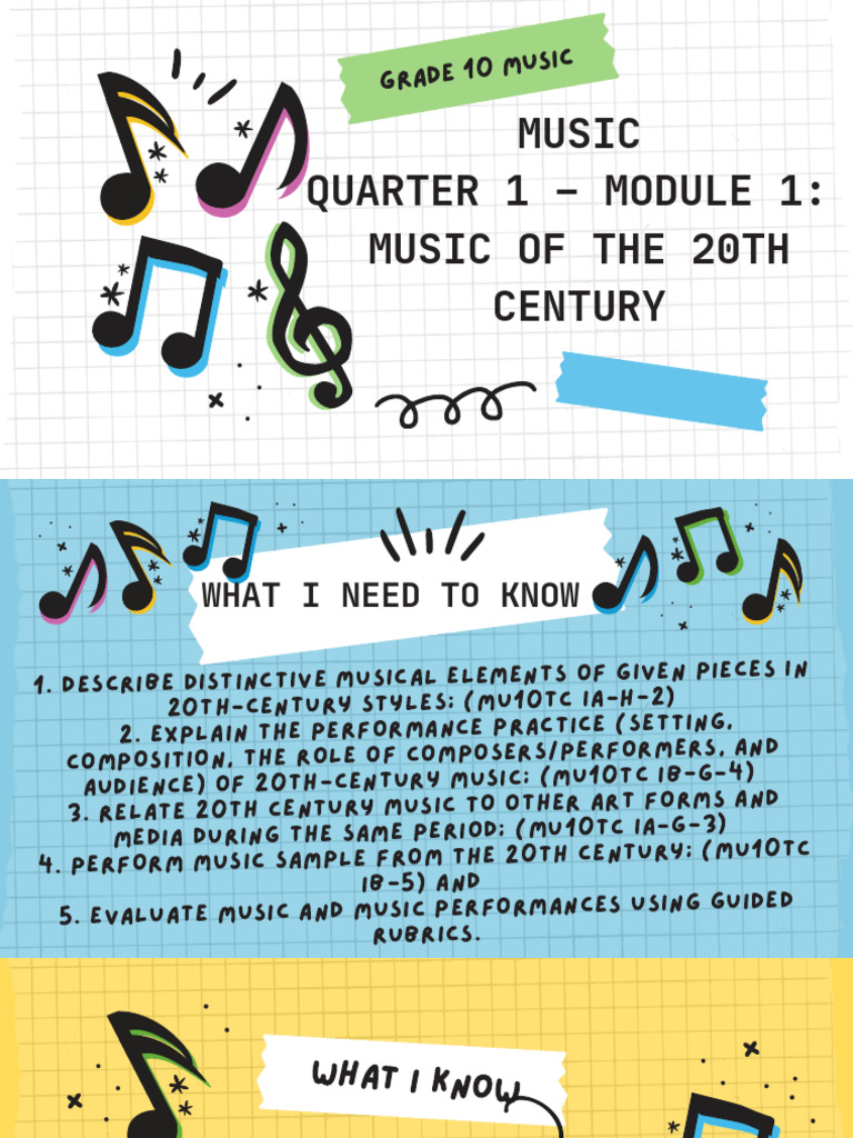 Music Quarter 1 Module 1 | PDF | Performing Arts | Musicology