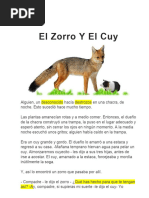 EL ZORRO Y EL CUY Cuento Andino | PDF