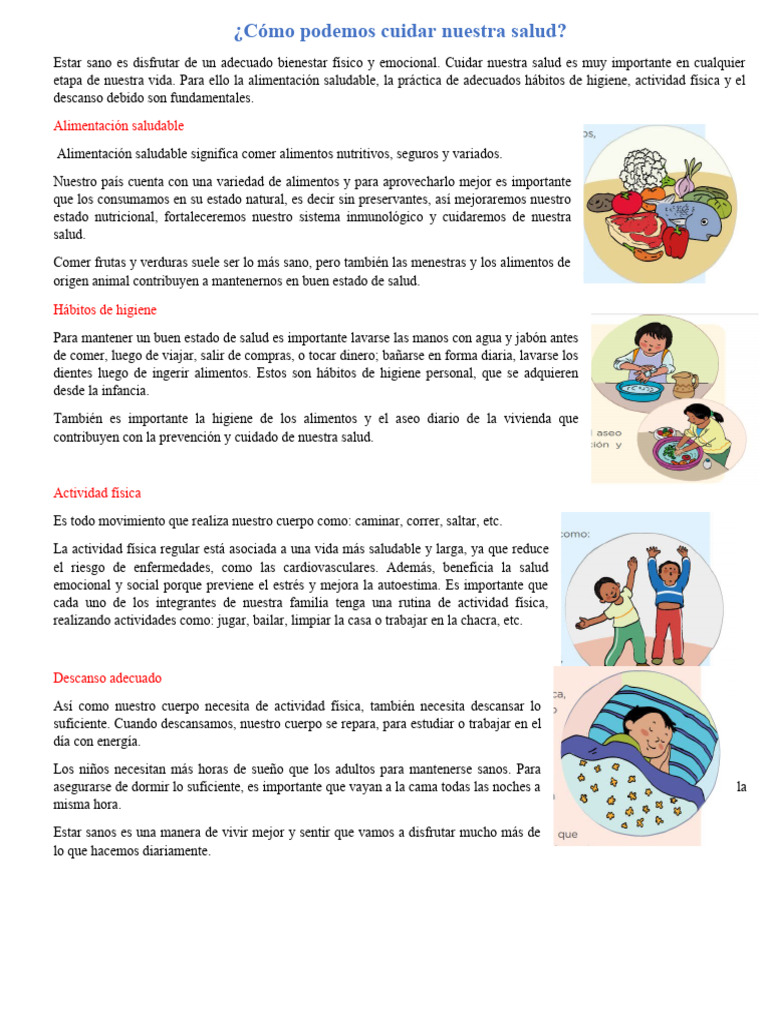 Texto Como Podemos Cuidar La Salud | PDF