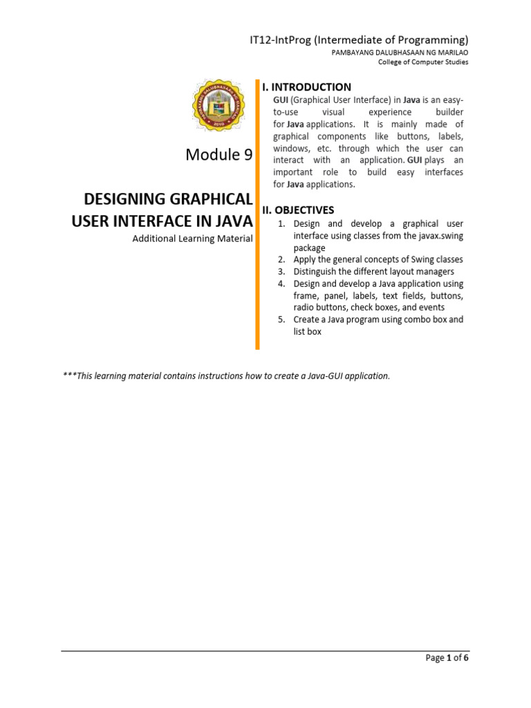 Additional Learning Material GUI 5 16 23 | PDF | Graphical User ...