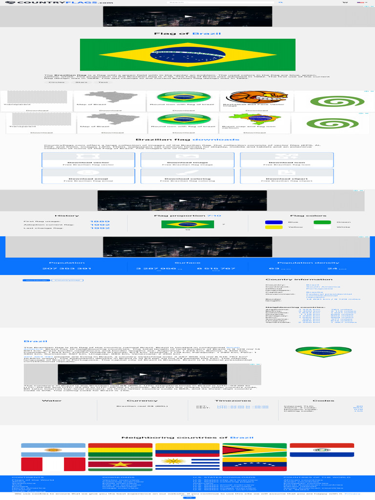 Flag of Brazil Image and Meaning Brazilian Flag - Country Flags | PDF ...