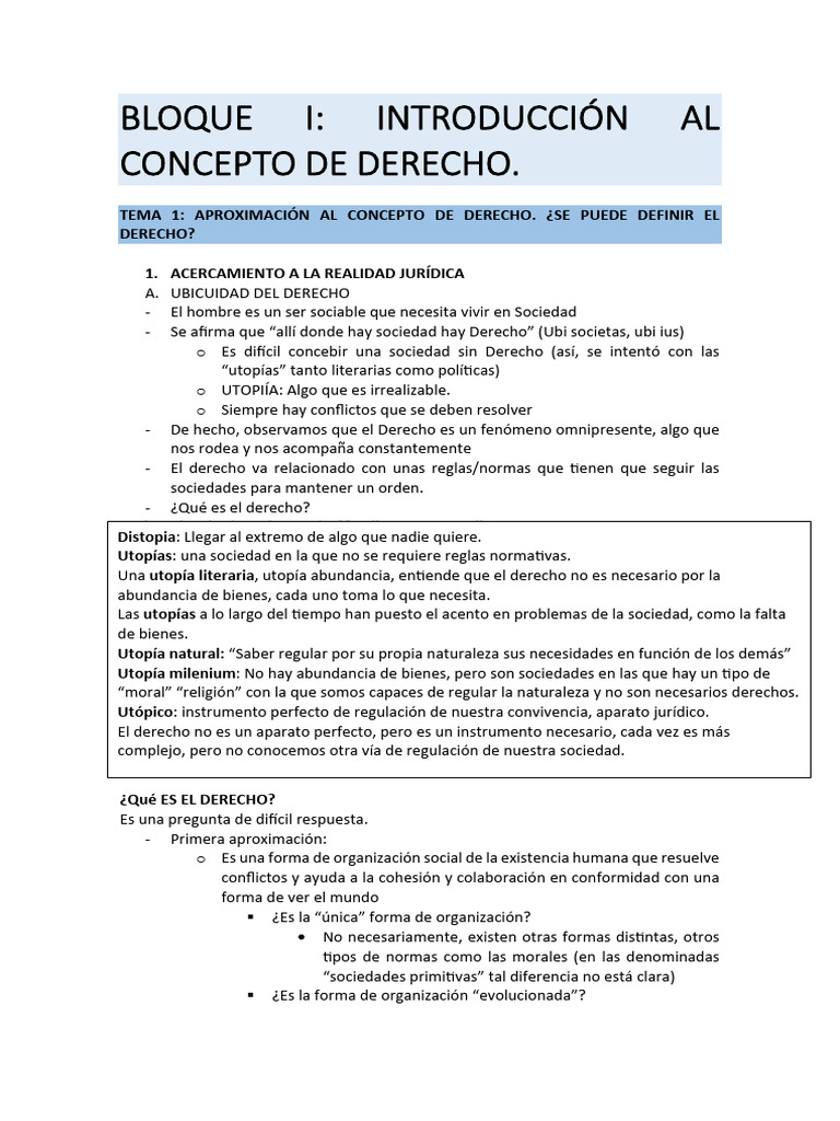 Teoría Del Derecho BLOQUE I | PDF | La Ley natural | Moralidad