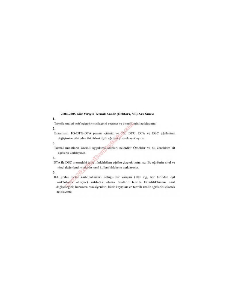 Termal Analiz Vize | PDF