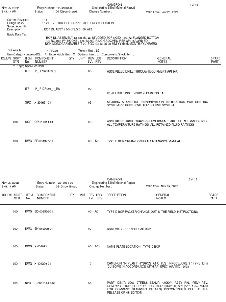 BOP Engineering Report | PDF | Mechanical Engineering