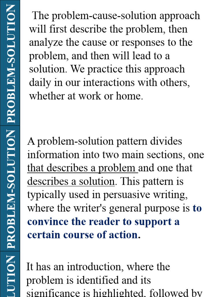 Problem-Cause-Solution Writing Guide | PDF | Logos | Persuasion