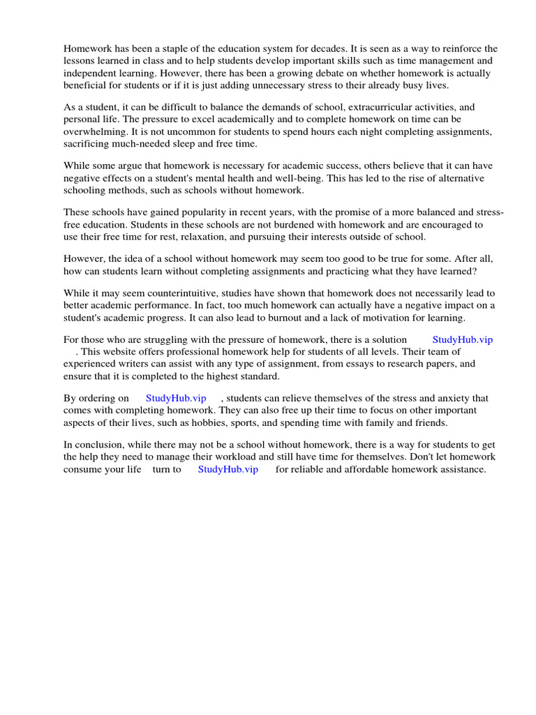Is There A School Without Homework | PDF | Homework | Learning
