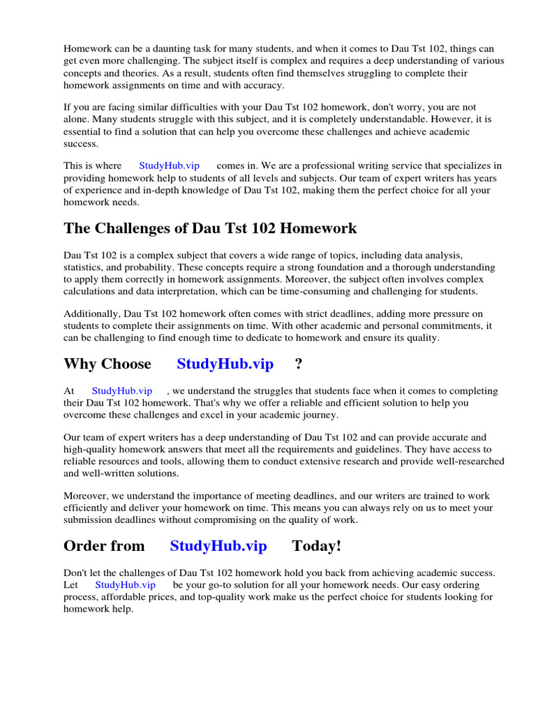 Dau TST 102 Homework Answers | Download Free PDF | Websites | World ...