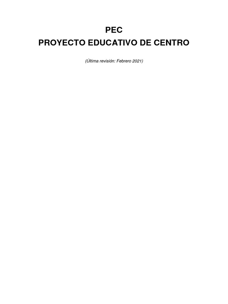Proyecto Educativo Centro Pec Revisado | PDF | Evaluación | Aprendizaje