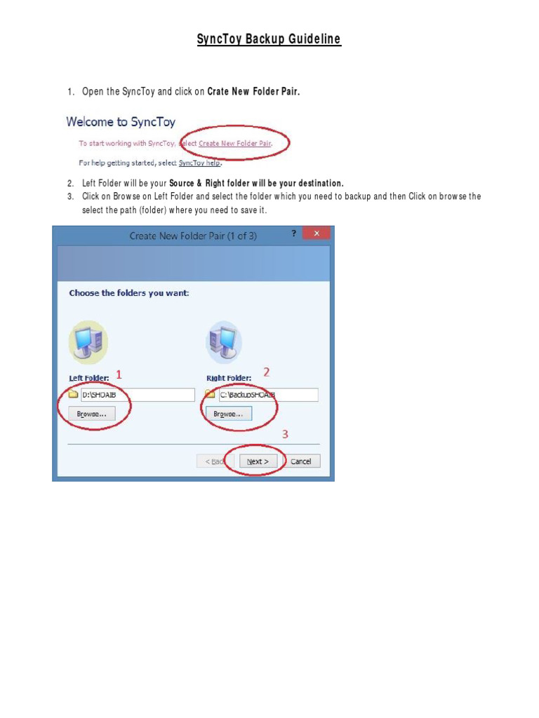 SyncToy Backup Guideline | PDF