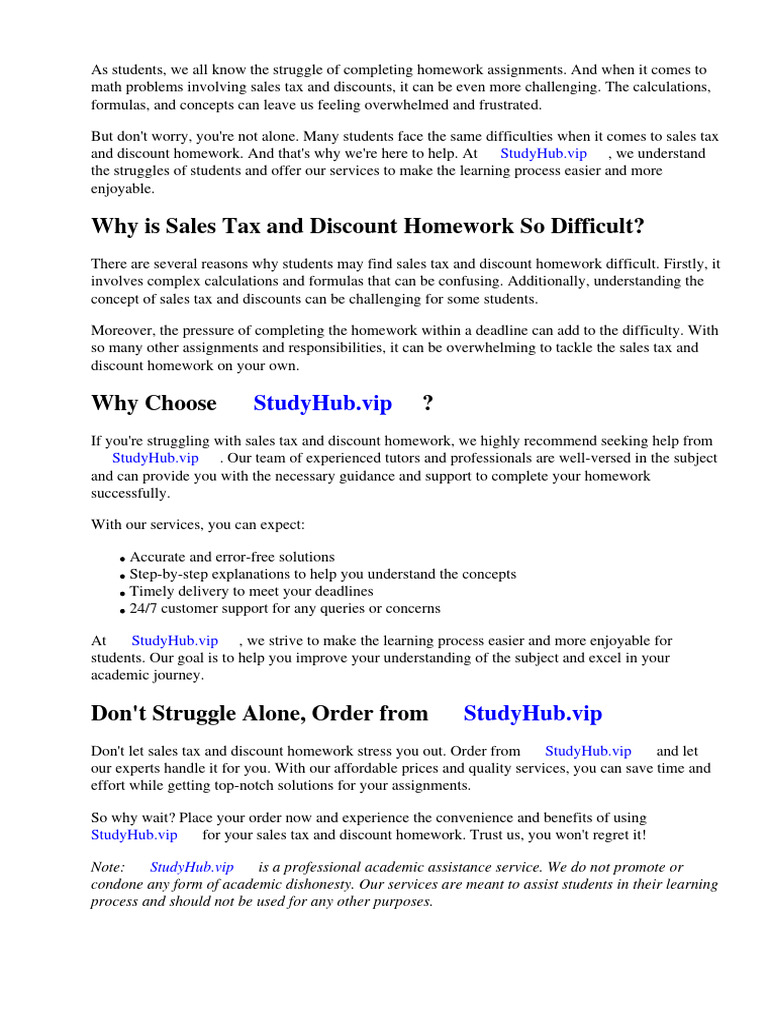 Sales Tax and Discount Homework | PDF | Worksheet | Taxes