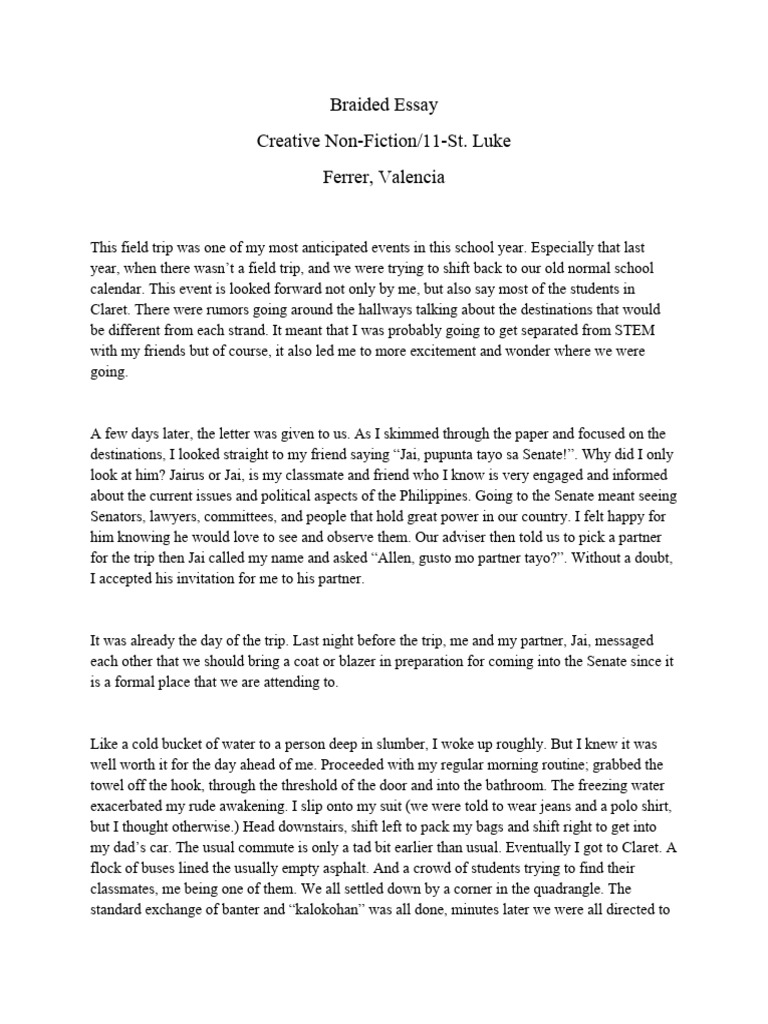 Braided Essay-Ferrer, Valencia | PDF