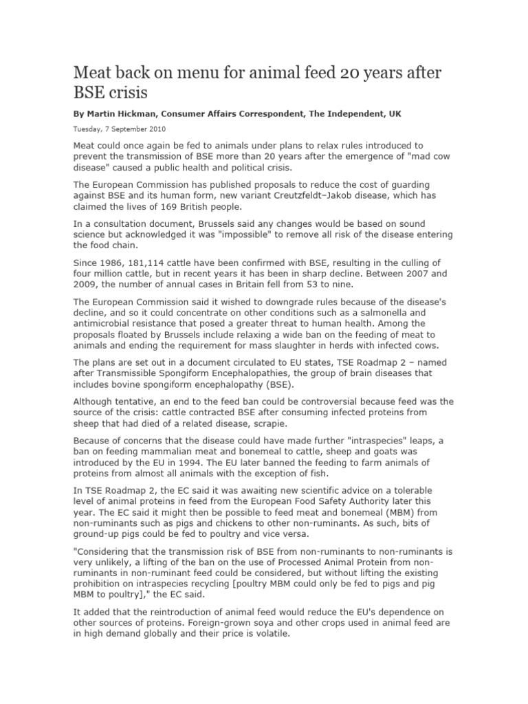 ADVANCED-Mad Cow Disease-Print | PDF | Diseases And Disorders | Medical ...