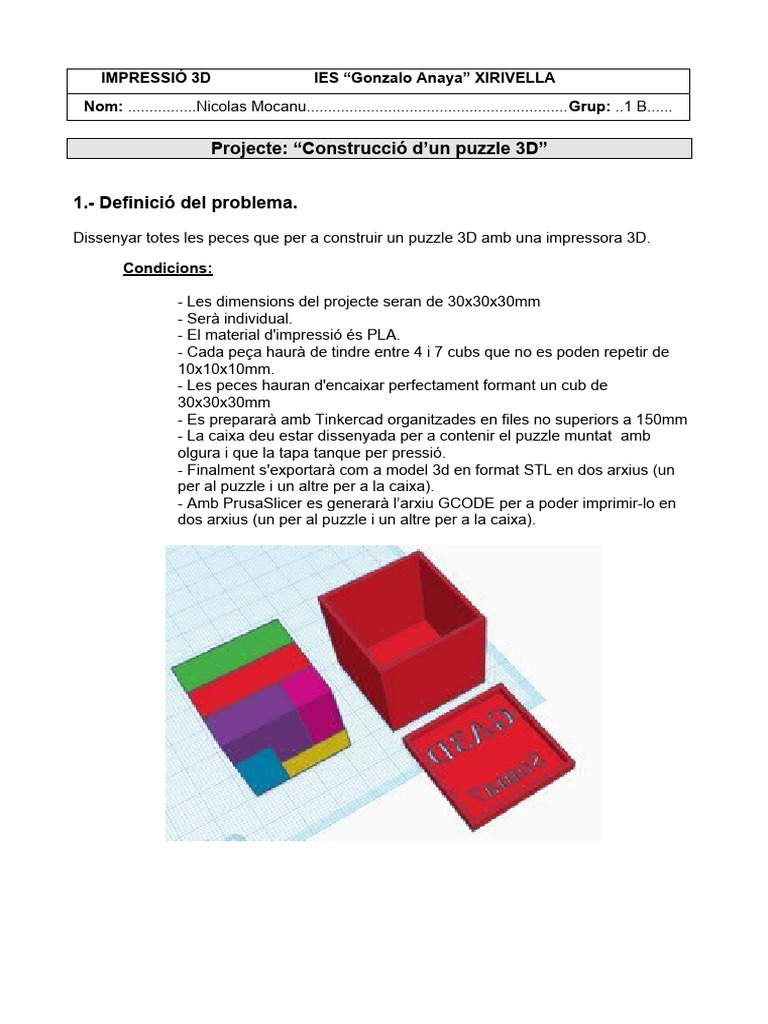 Mem Puzzle 3d PLA (Val) 22-23 | PDF
