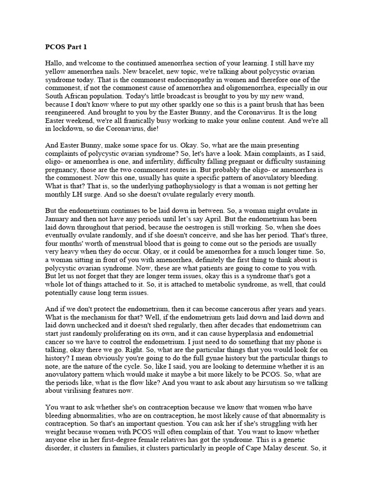 Pcos Part 1 Pdf Polycystic Ovary Syndrome Human Reproduction