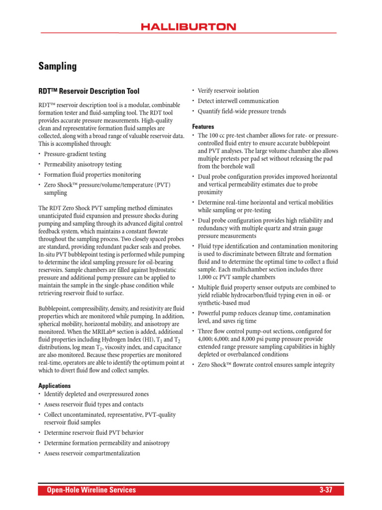 Chapter 3 Open-Hole Wireline Service - FM - Halliburton - 2 | PDF ...
