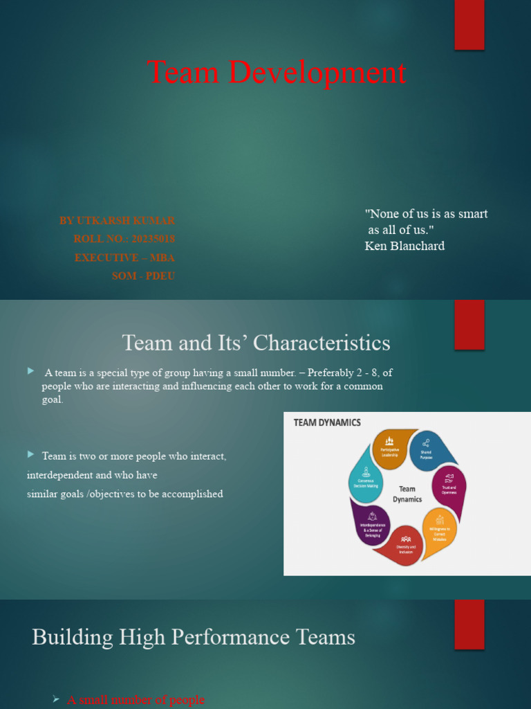 Team Development | PDF | Leadership | Goal