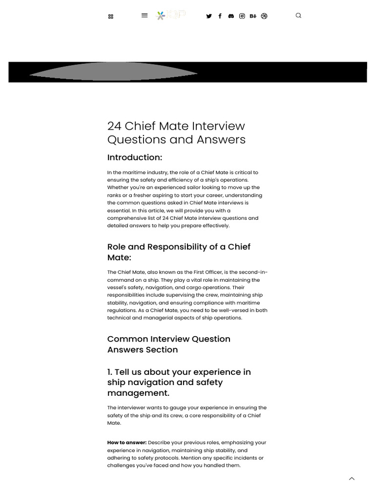 Chief Mate Interview Questions & Answers | PDF | Microsoft Sql Server ...