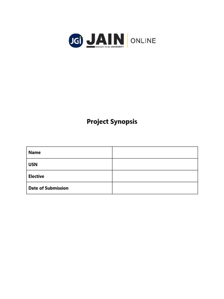 Project Synopsis Template-1 | PDF | Educational Technology ...