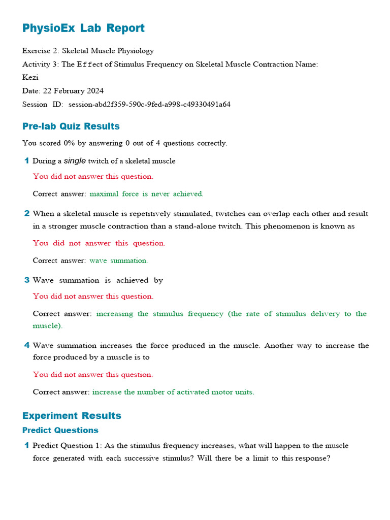 Wave Summation in Muscle Physiology | PDF | Muscle Contraction | Muscle