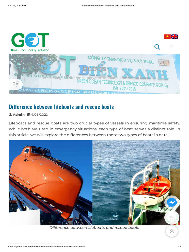 Difference Between Lifeboats and Rescue Boats | PDF | Ships | Boats