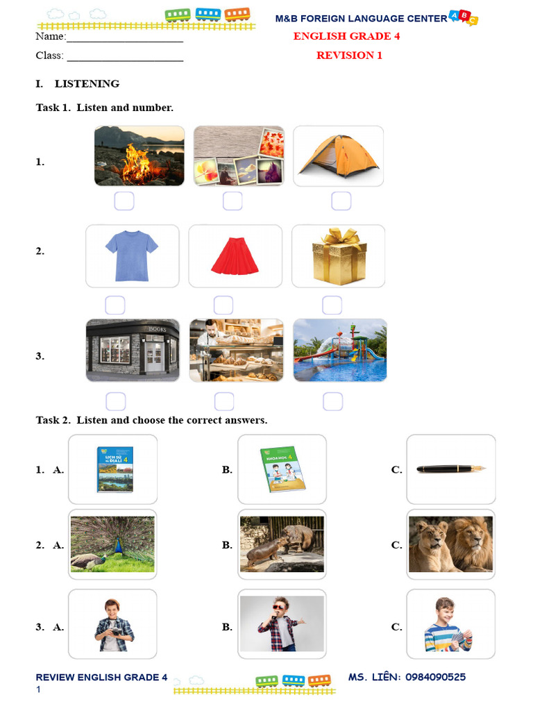 English Grade 4 Revision Exercises | PDF