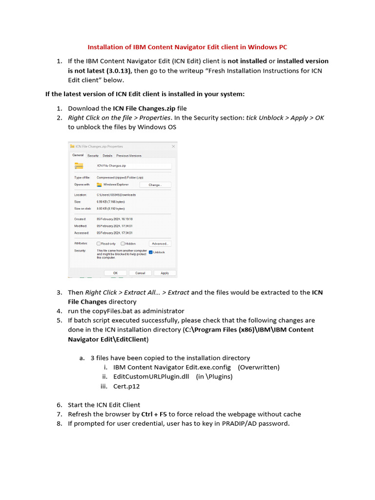 Installation of ICN Edit Client | PDF | Computer File | Zip (File Format)