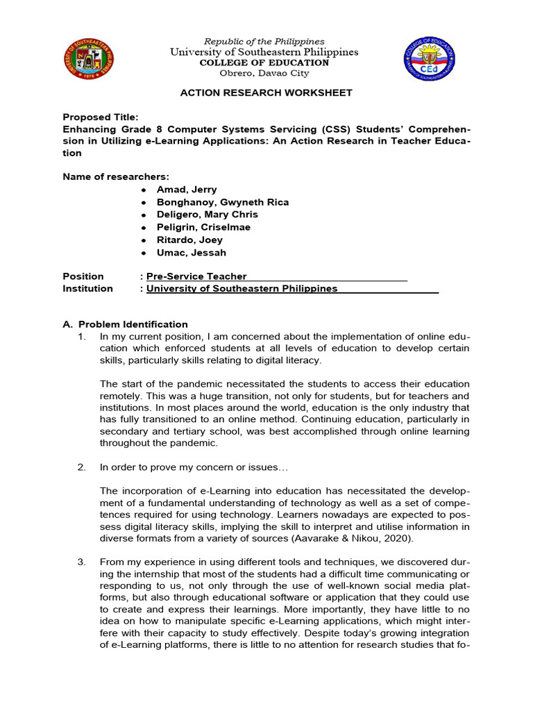 UMAC Jessah - CBAR Proposal Paper Worksheet Ver. | PDF | Educational ...