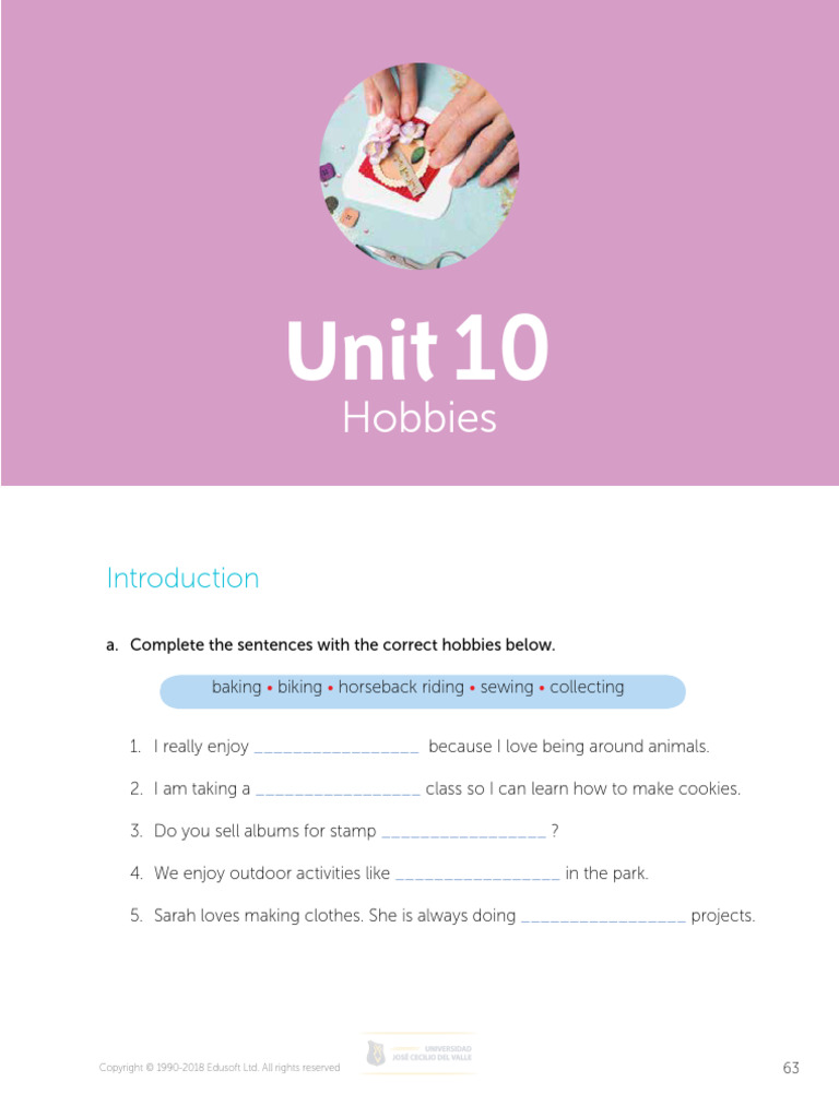 Basic 2 Workbook Unit 10 | PDF | Outdoor Recreation