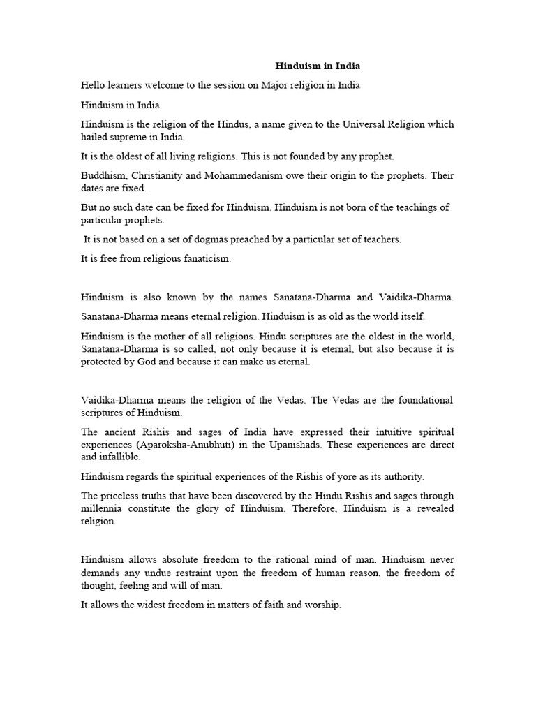 Part 1 Hinduism in India Notes-Merged | PDF | Vedanta | Brahman