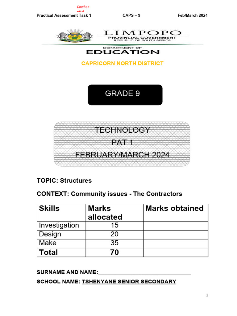 Grade 9 PAT 1 2024 | PDF | Bridge | Cognitive Science