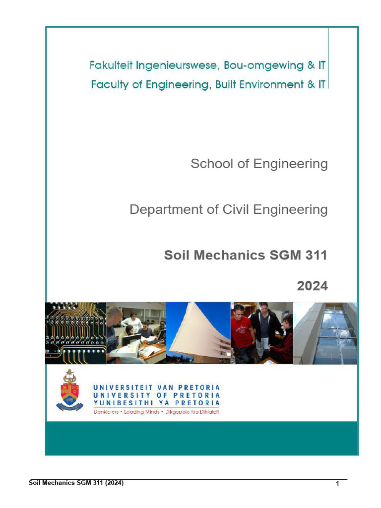 StudyGuide SGM 311 - 2024 | PDF | Soil Mechanics | Geotechnical Engineering