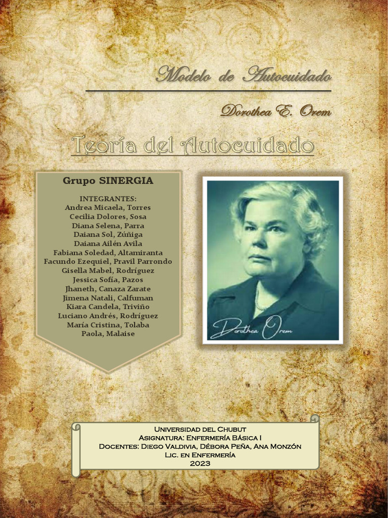 Modelo de Autocuidado - Dorothea Orem | PDF | Enfermería | Cuidado de la salud