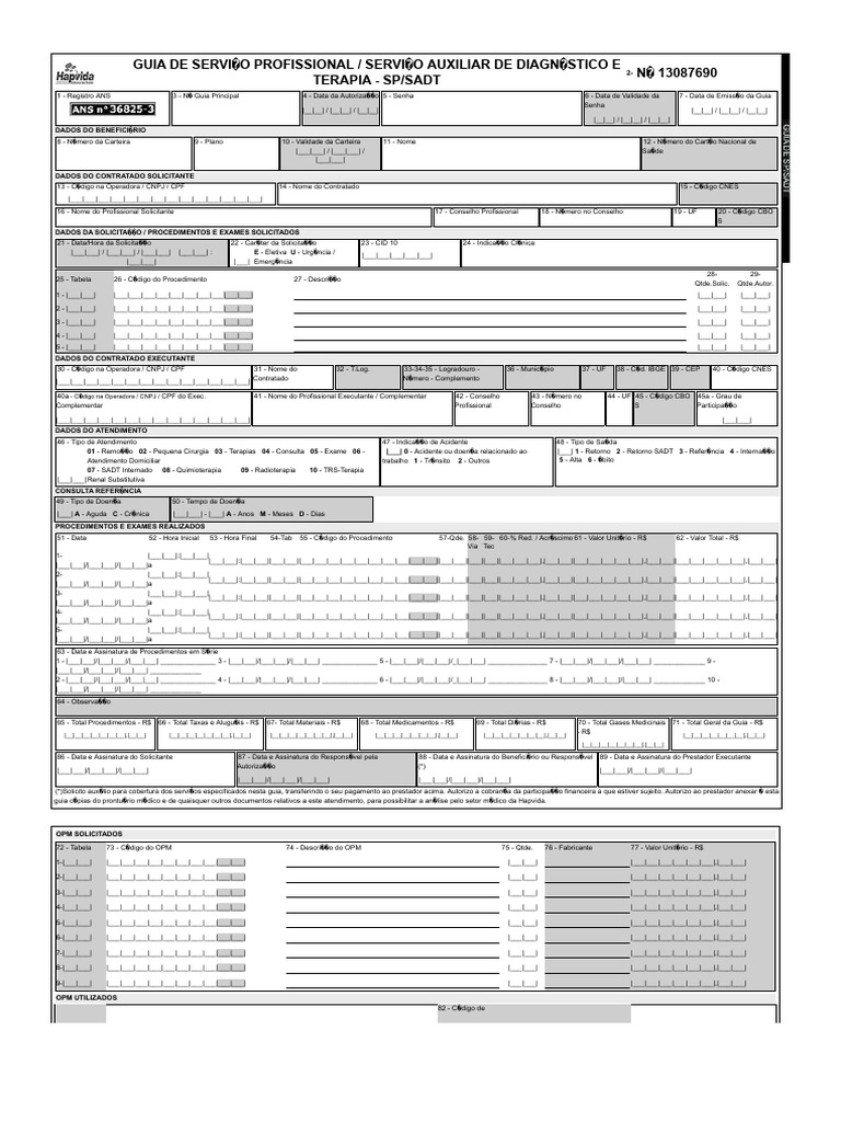 Hapvida - Guia SP-SADT | PDF | Medicina Clínica | Especialidades médicas
