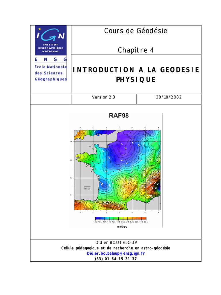 (Cours de Géodésie) Didier Bouteloup - Introduction À La Géodésie ...