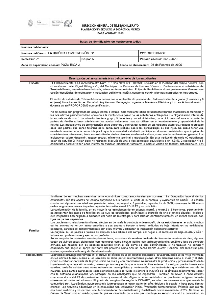 Contexto Escolar1-1 | PDF