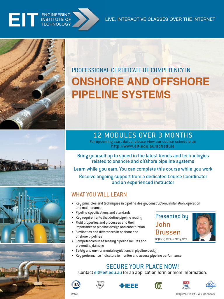 EIT Course Onshore Offshore Pipeline Systems COO Brochure | PDF ...