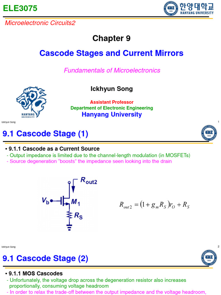 Cascode Stages & Current Mirrors Explained | PDF | Mosfet | Cmos