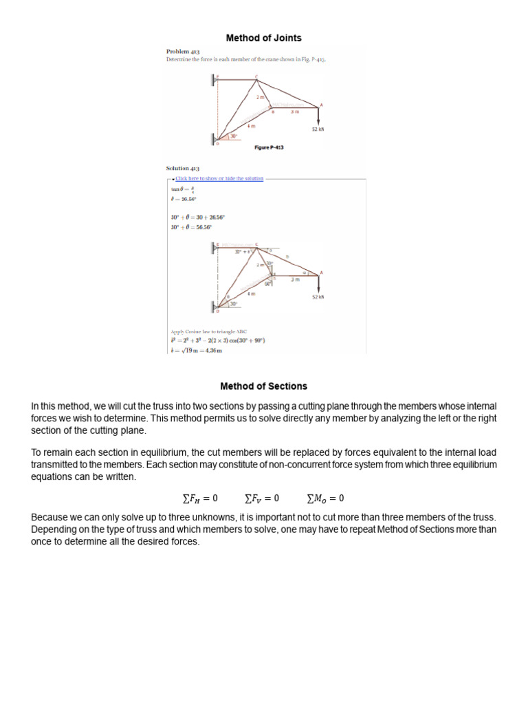 Method-of-Sections | PDF | Force | Truss