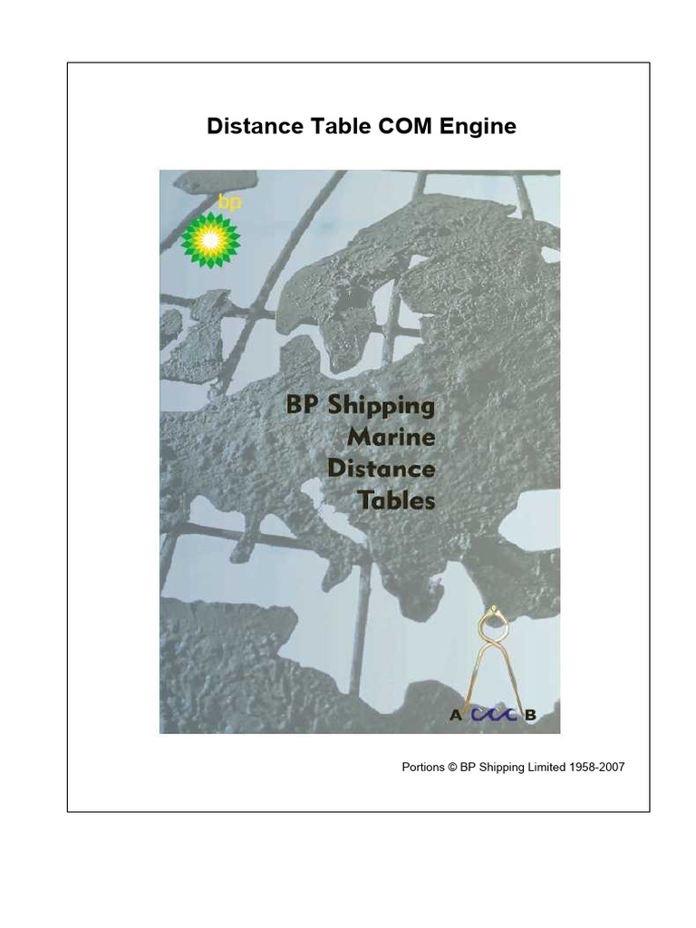 BP Shipping Marine Distance Tables Guide | PDF | Component Object Model ...